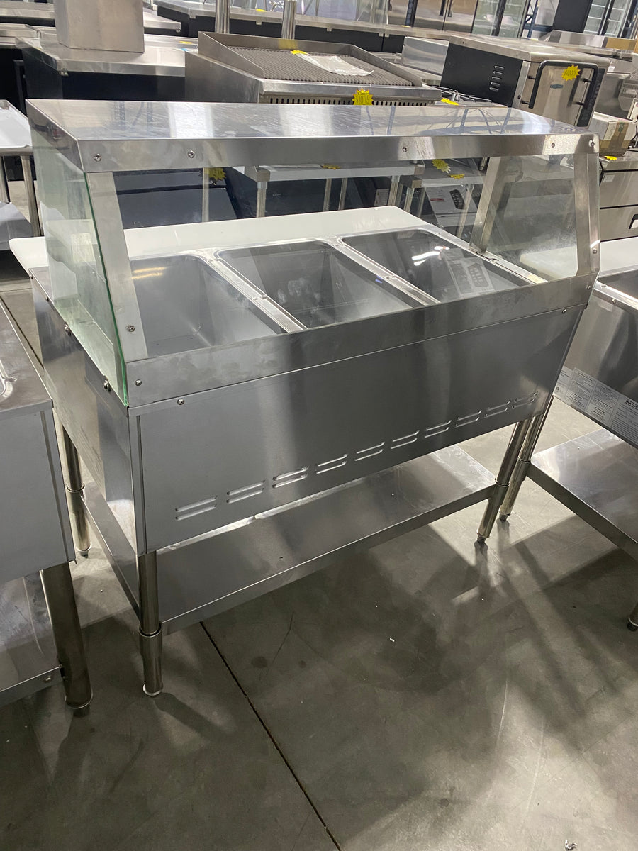 CES Natural Gas 3 Bay Steam Table w/ Sneeze Guard – Crawford Equipment ...